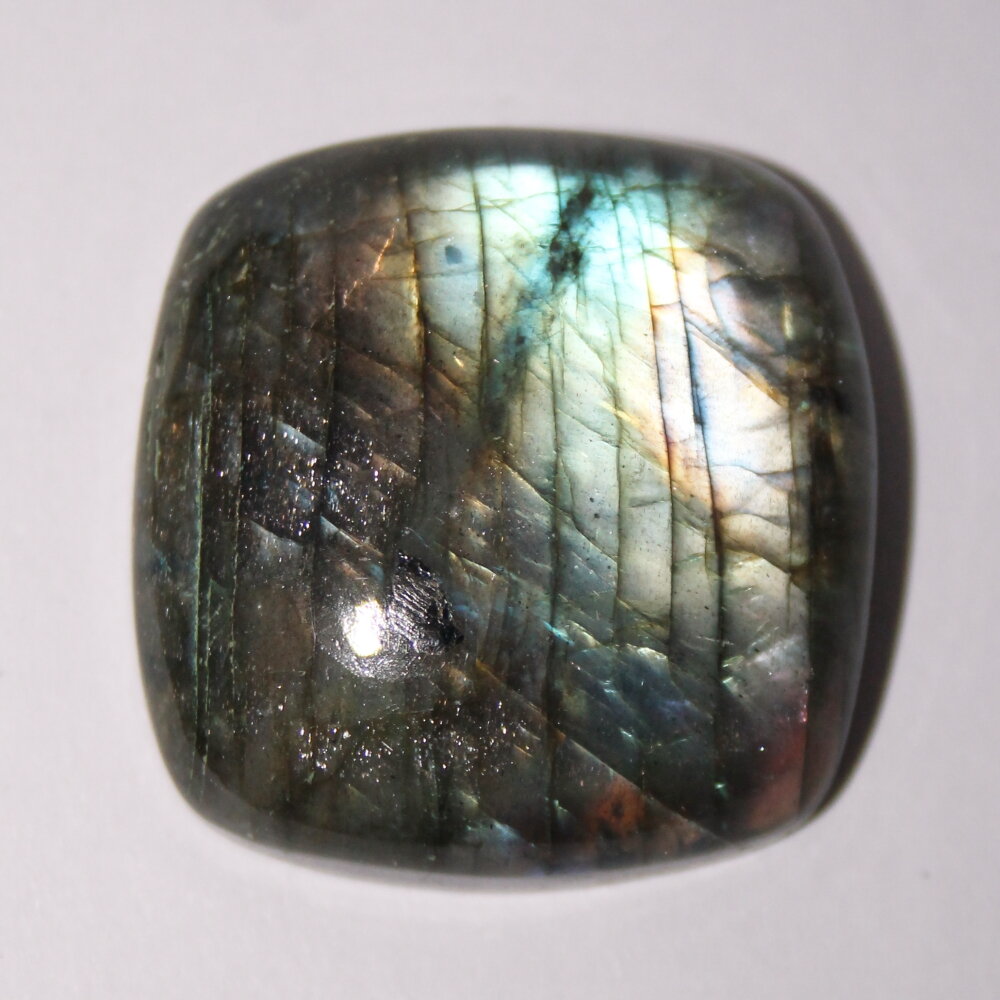 Лабрадор кабошон, натуральный камень, 28х29х5 мм, Мадагаскар, "True Stones"