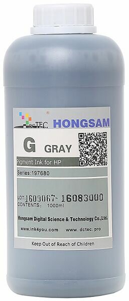 Чернила DCTec пигментные HP Z3100 Grey (серый) 1000 мл