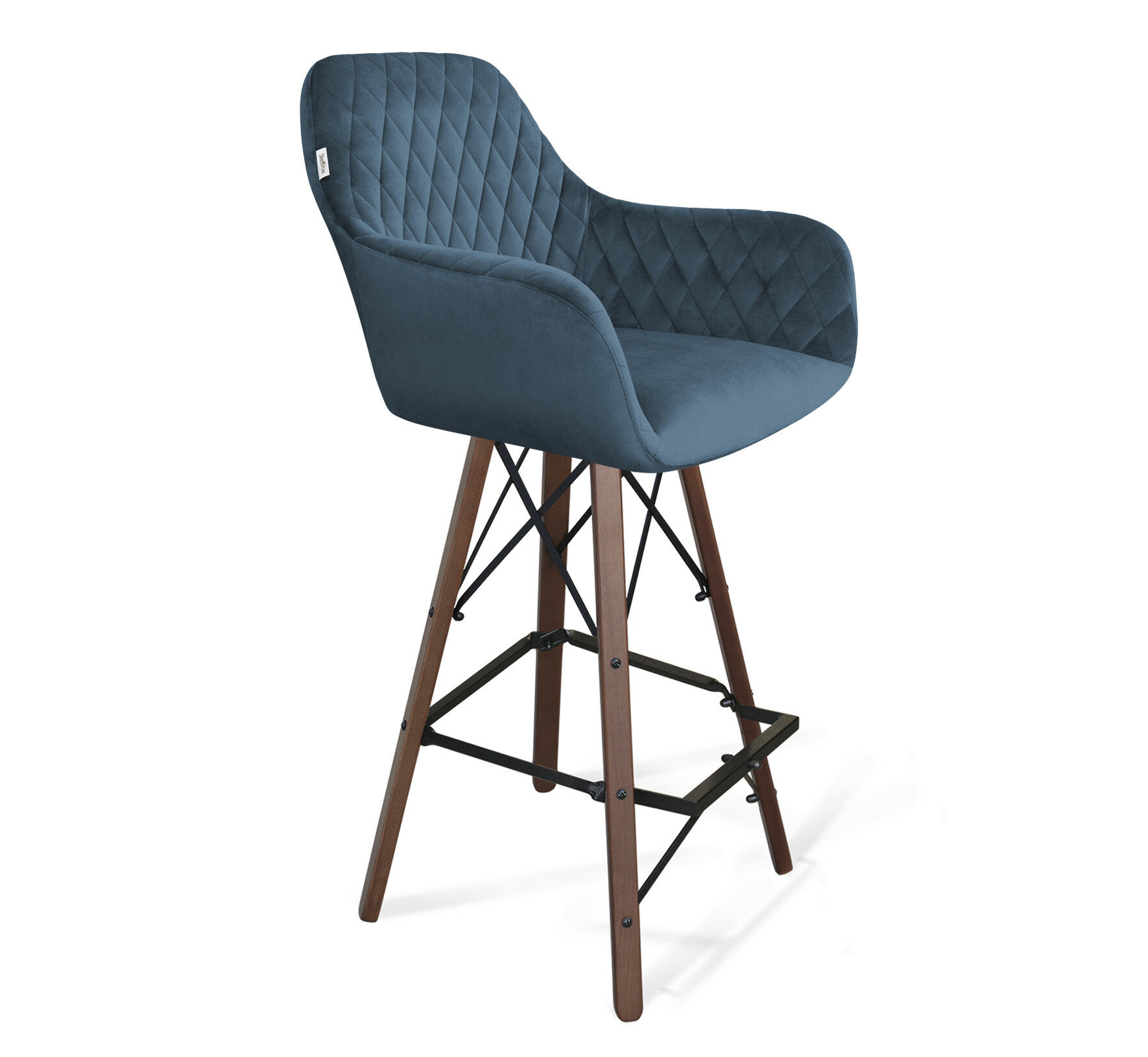 Стул барный Sheffilton SHT-ST38/S80 тихий океан/темный орех/черный