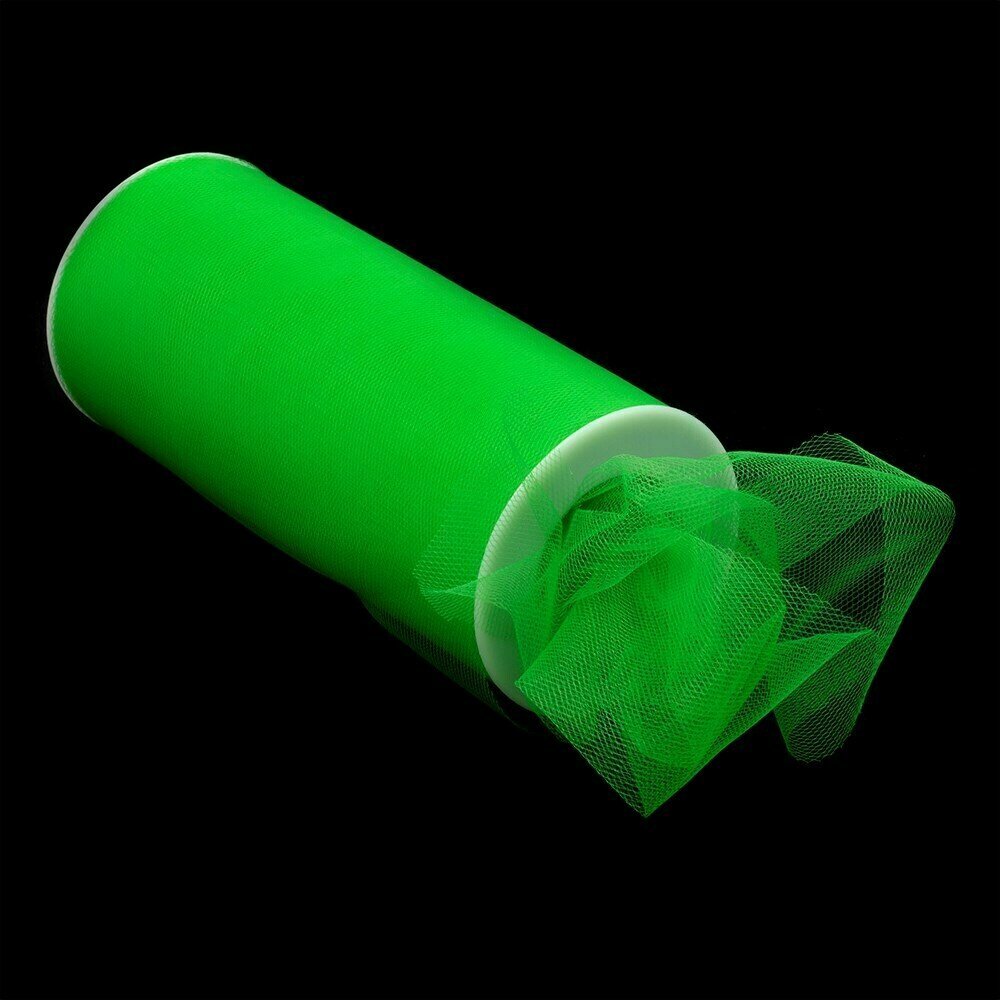 Фатин в роликах (шпульках) средней жесткости 15 см (150мм) цв. зеленый (22 метра)