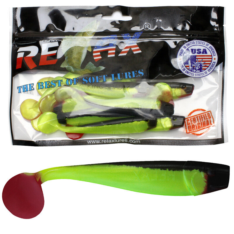 Мягкая силиконовая приманка риппер RELAX KINGSHAD 4, 10,0cm 8,9g цвет S081 (Black, Silk Pearl) 1 уп. по 10 шт.