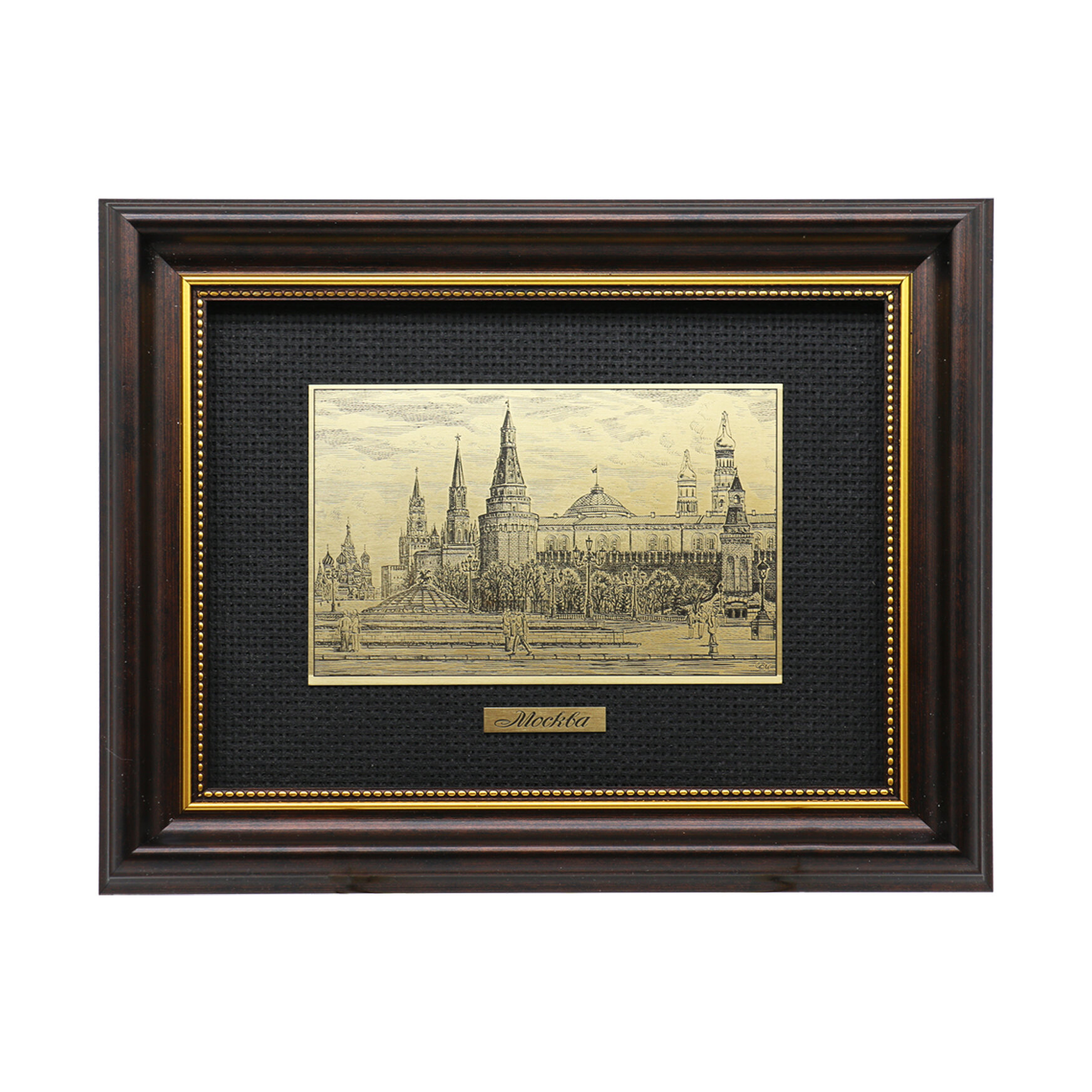 Гравюра на латуни Манежная площадь, 22х27 см (22040)