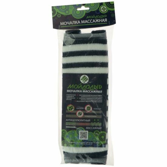 Мойдодыр Мочалка Массажная в полоску, 1 шт