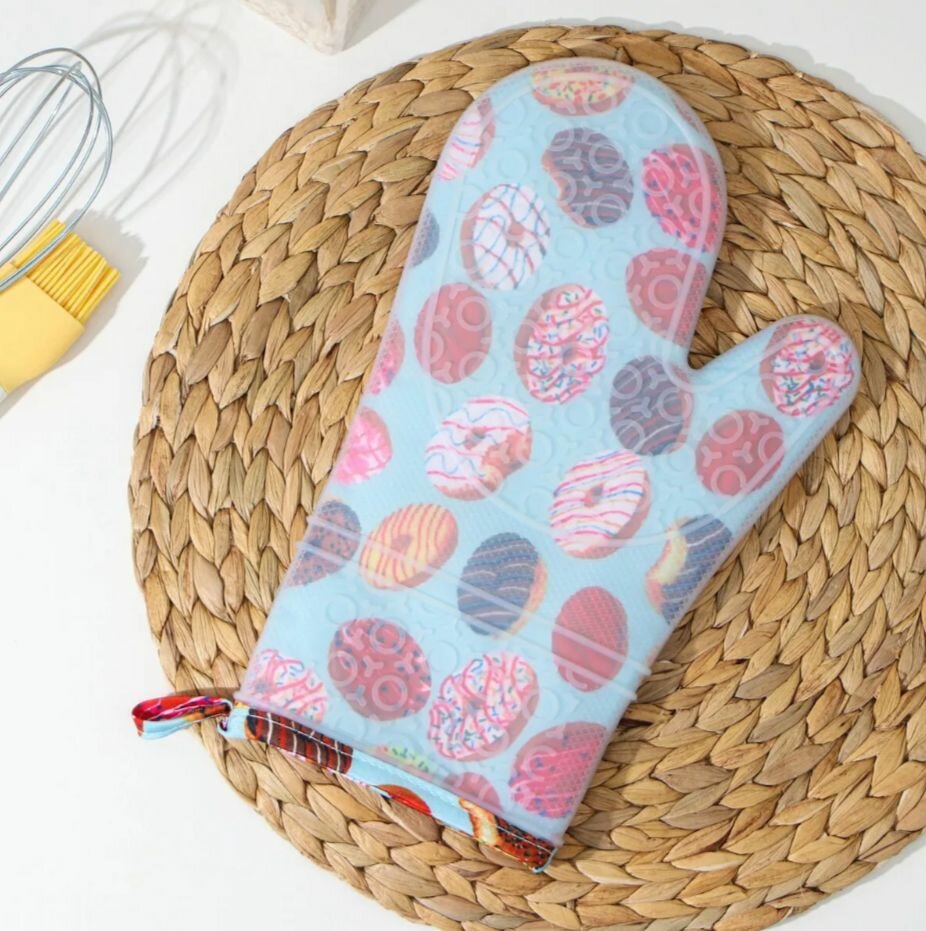 Прихватка рукавица силиконовая для горячего 30 см