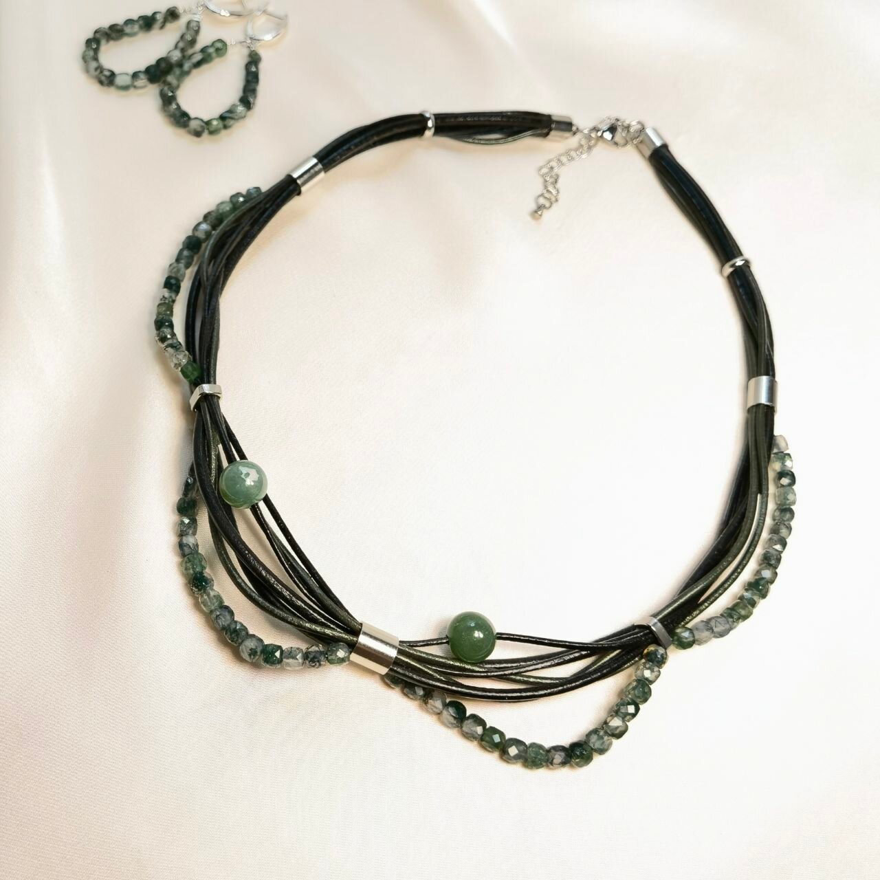 Серьги, агат