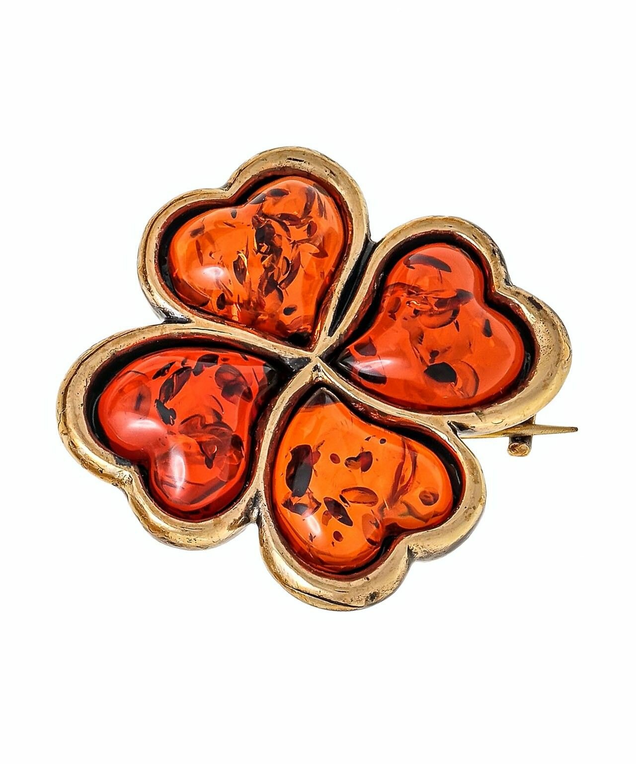 Брошь, янтарь