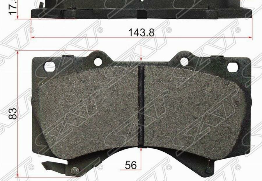 SAT ST-04465-60310 Колодки тормозные (Спереди) Toyota Land Cruiser (J200) 07-21 / Lexus LX 07-23