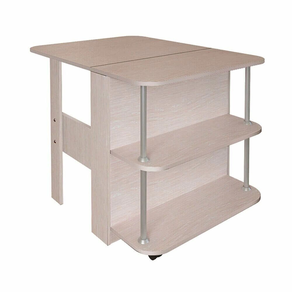 Стол-книжка «Бабочка», раскладной с полками, дуб атланта (1100х800х750)