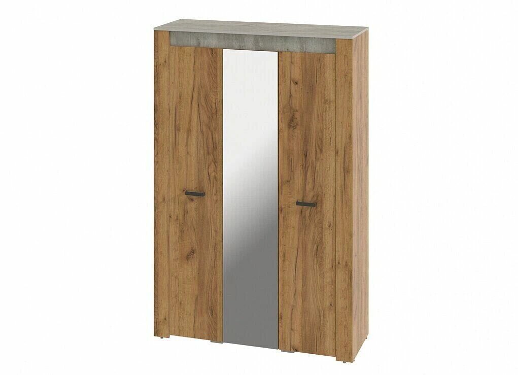 Шкаф для одежды трехдверный «Франк» ШК-33, крафт/бетон (1430х510х2176)