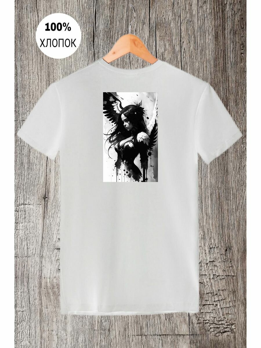 Футболка девушка с крыльями темный ангел