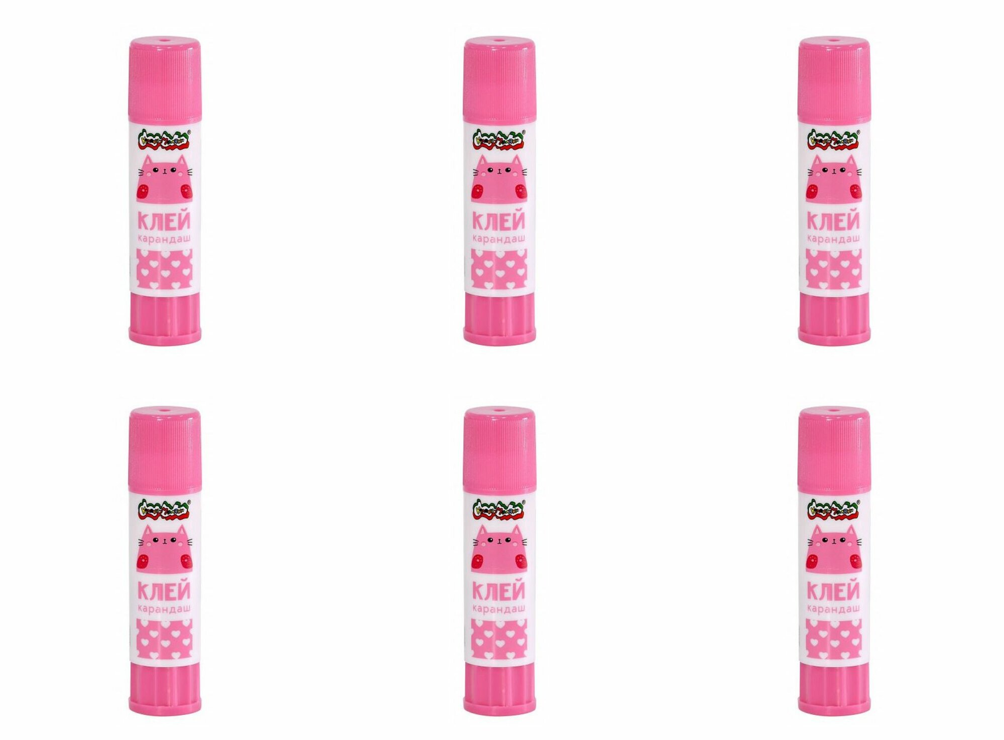 Каляка-Маляка Клей-карандаш Зверята, 15 г, 6 шт