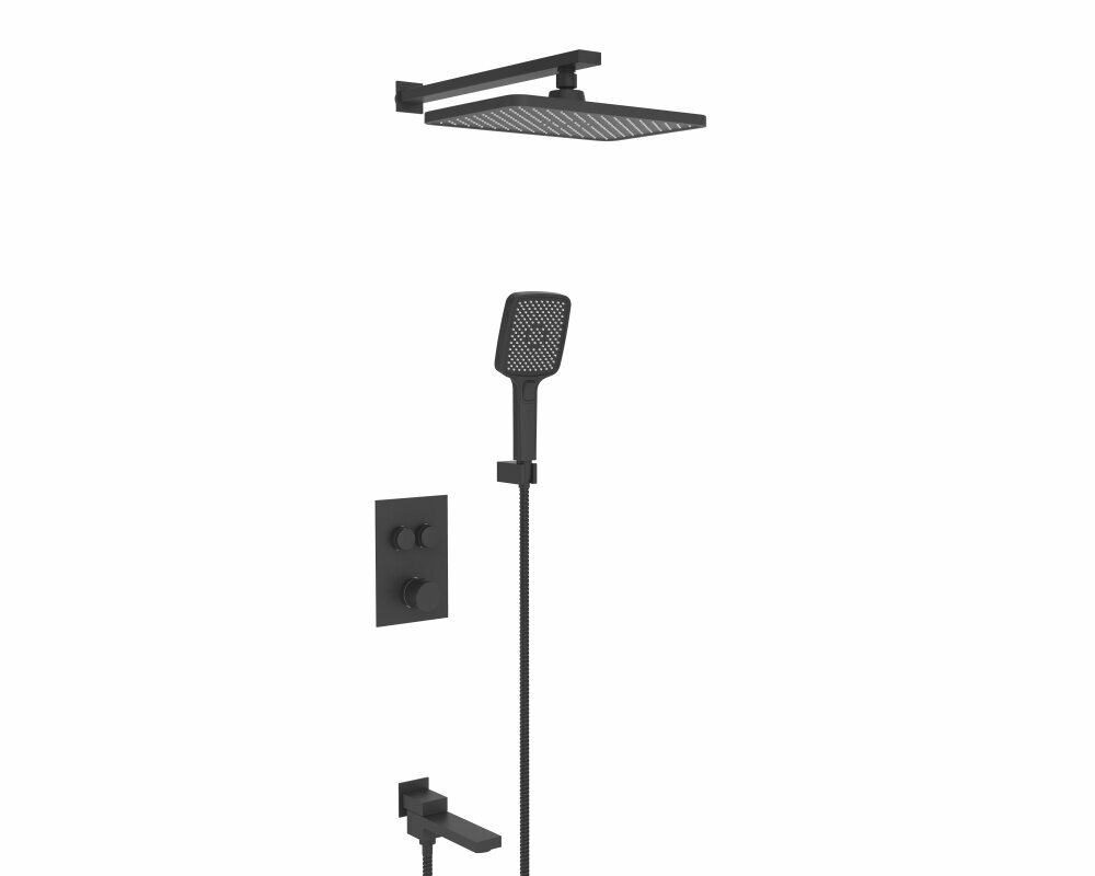 Встроенный смеситель для ванны с термостатом Vieir V25006-3C черный