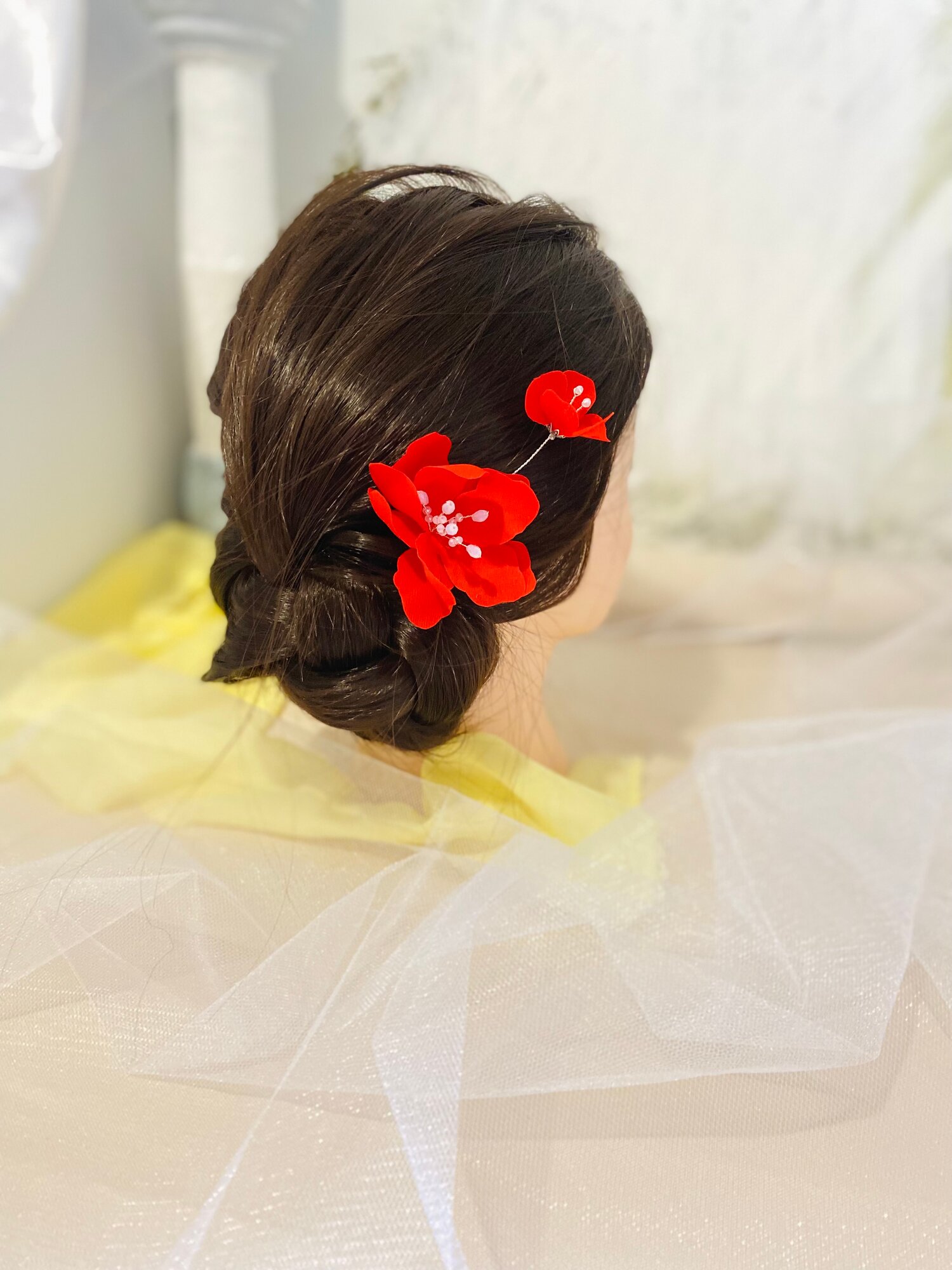 Шпилька для волос "Tango In Red" , ручная работа , авторский дизайн