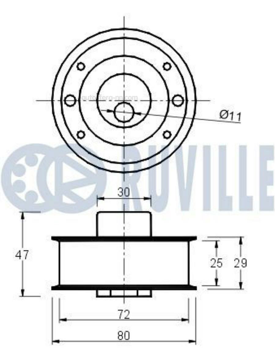 RUVILLE 540469 ролик натяжной ремня ГРМ!\ Chrysler Voyager 2.5 88-95