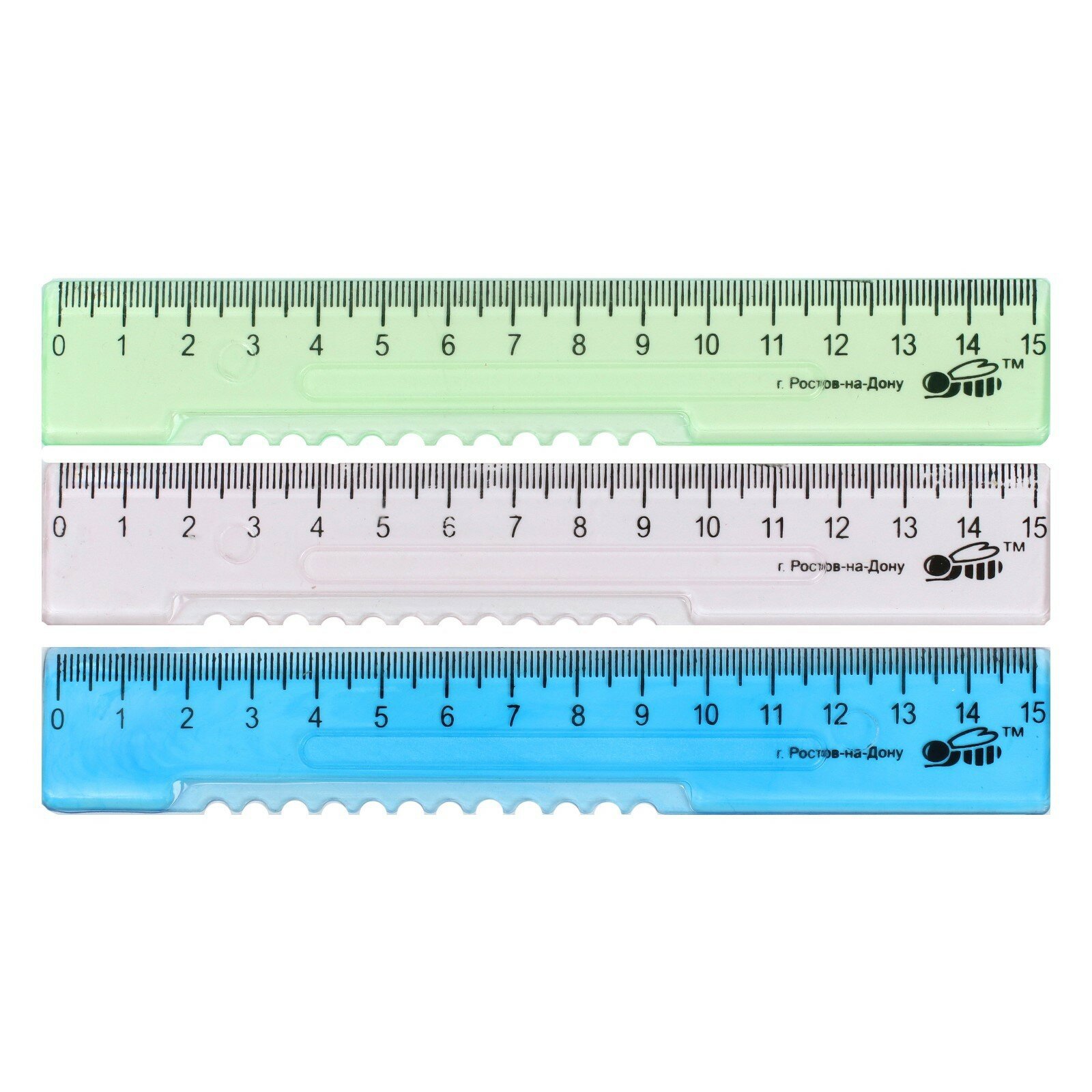 Линейка 15 см Calligrata для первоклассника, пластиковая, микс