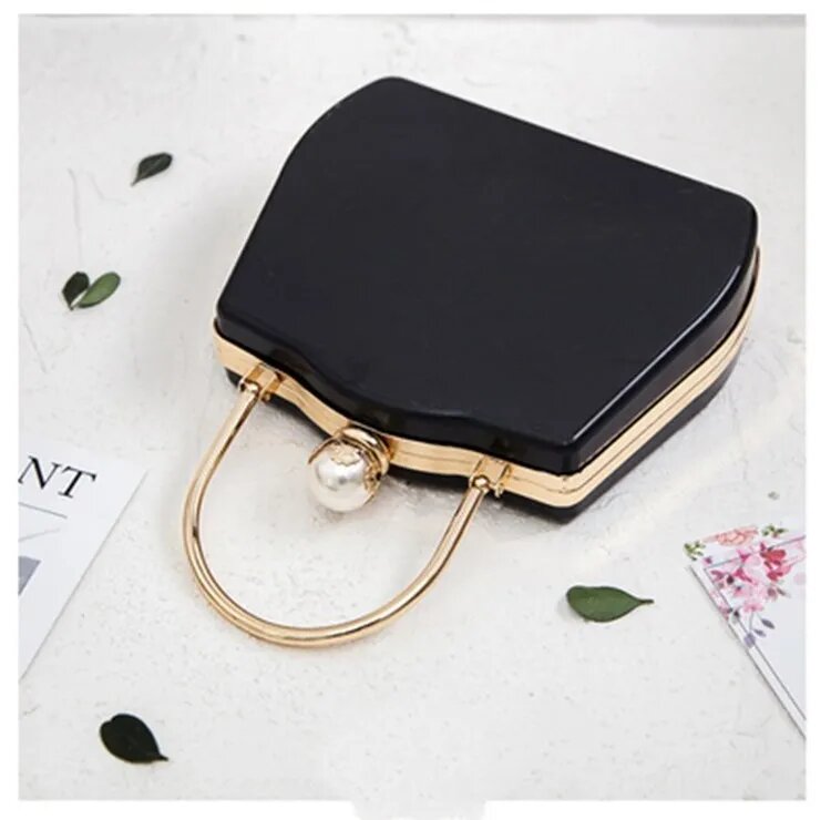 Металлический каркас для кошелька золотистого цвета с ручками для сумок, черная пластиковая коробка, клатчи, каркас для сумочки, вешалки для вечерних аксессуаров, 1 комплект as picture show