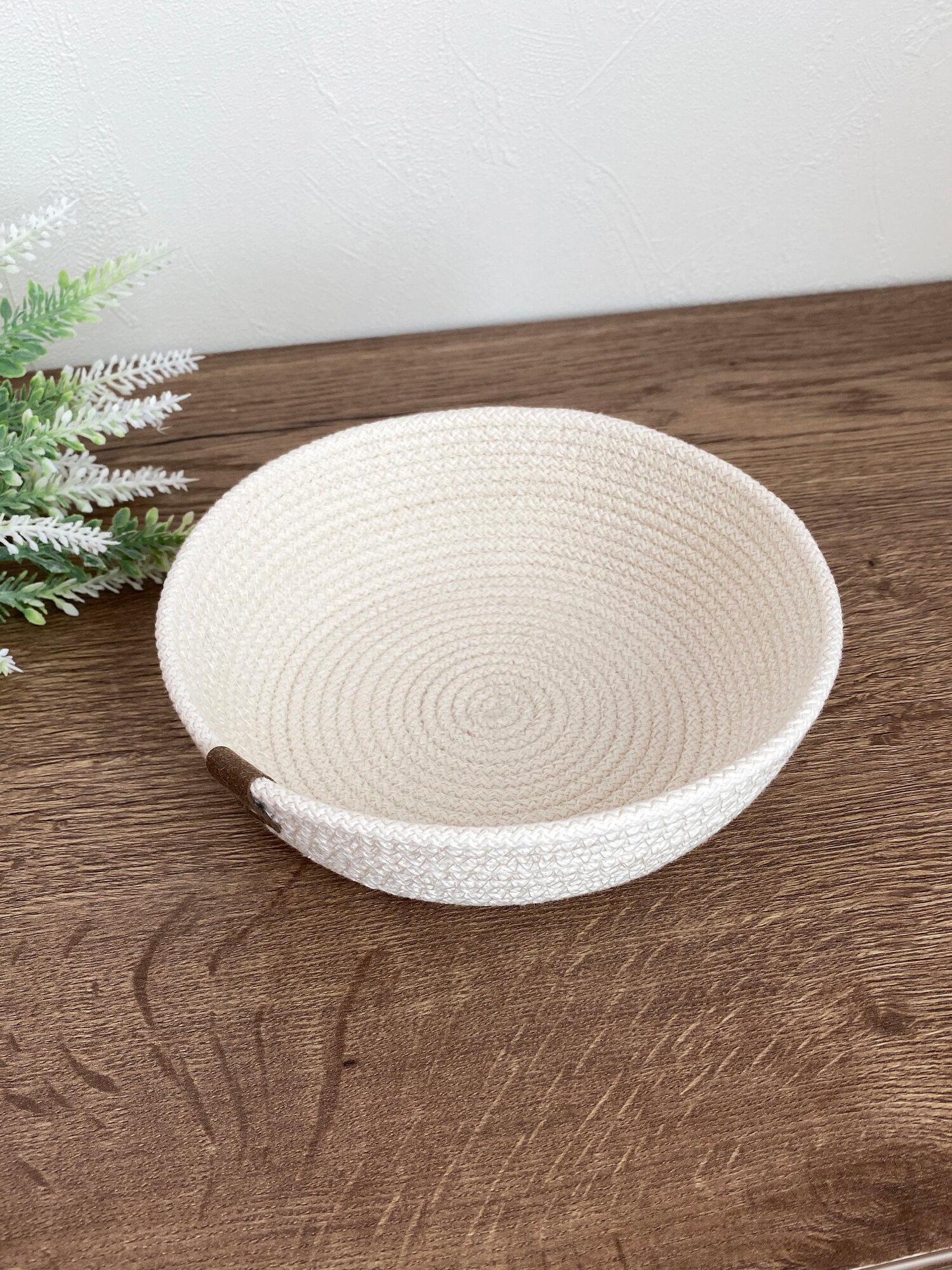 Корзинка для хранения, плетеная из хлопка, цвет белый, 16х16х5см