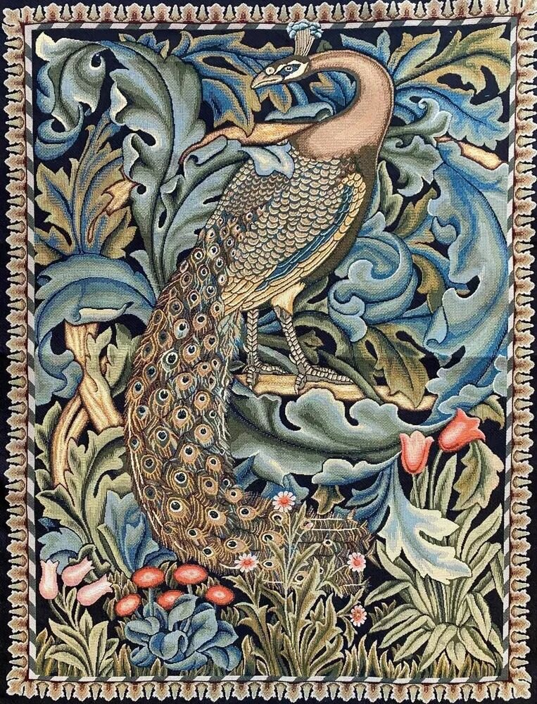 Панно гобеленовое на стену "Павлин" У. Моррис, 93х70 см / Гобелен