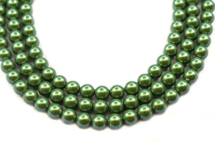 Жемчуг Preciosa Maxima, цвет pearlescent green, 5мм, 704-014, 10шт
