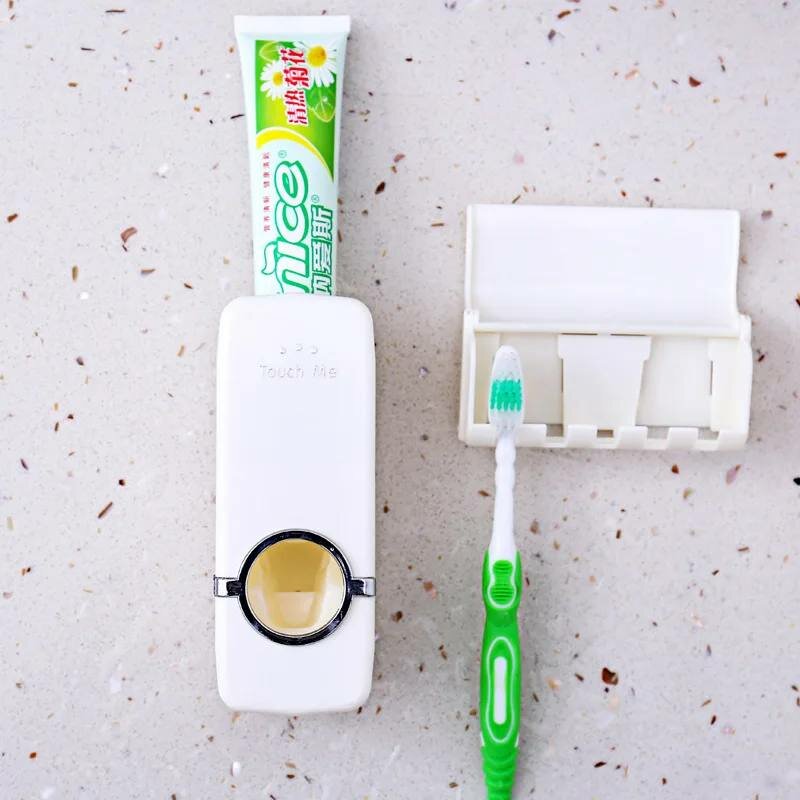 Дозатор для зубной пасты Kattami с держателем, настенный, белый