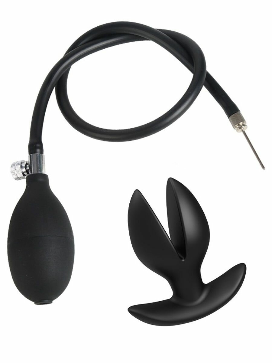 Надувная анальная пробка-расширитель в виде "распускающегося цветка" с грушей для ношения, 7см