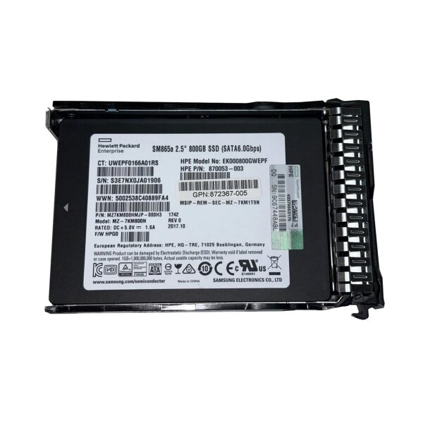 Жесткий Диск HP MZ7KM800HMJP-000H3 800Gb SATAIII 2.5" SSD