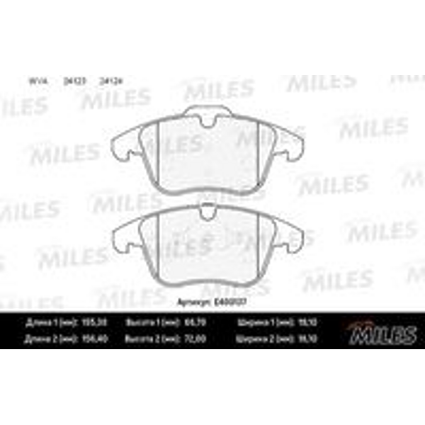 Miles E400137 (E400137) колодки тормозные (смесь low-metallic) передние (Ford (Форд) galaxy, Mondeo (Мондео) iv,