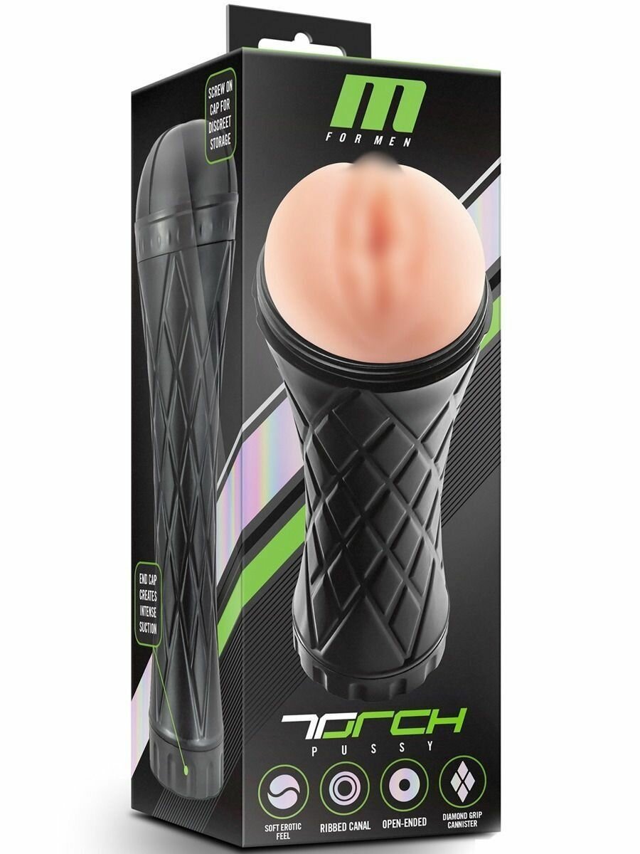 Мастурбатор для мужчин в пластиковой колбе: вагина "M FOR MEN THE TORCH PUSSY" 22см