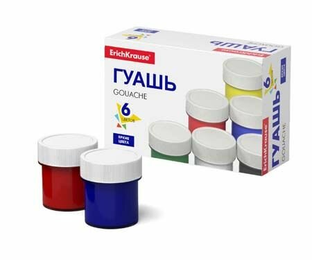 Гуашь 6цв 102мл Erich Krause Basic