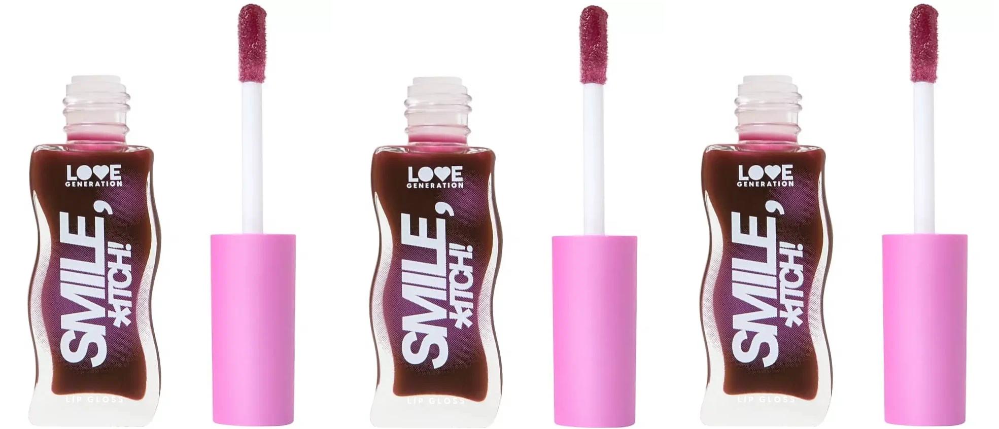 Блеск для губ Love Generation Smile, *itch! тон 10 винный, 10 мл 3 шт