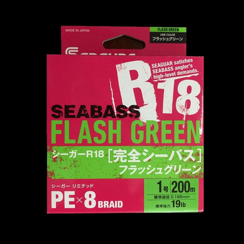 Seaguar Seabass Pe Line X8, 8 нитей, зеленая, 11-42 фунта 1.5-27LB, 200M