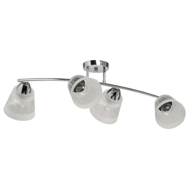 Люстра потолочная DECITY Тетро 4х40Вт E27 металл стекло хром