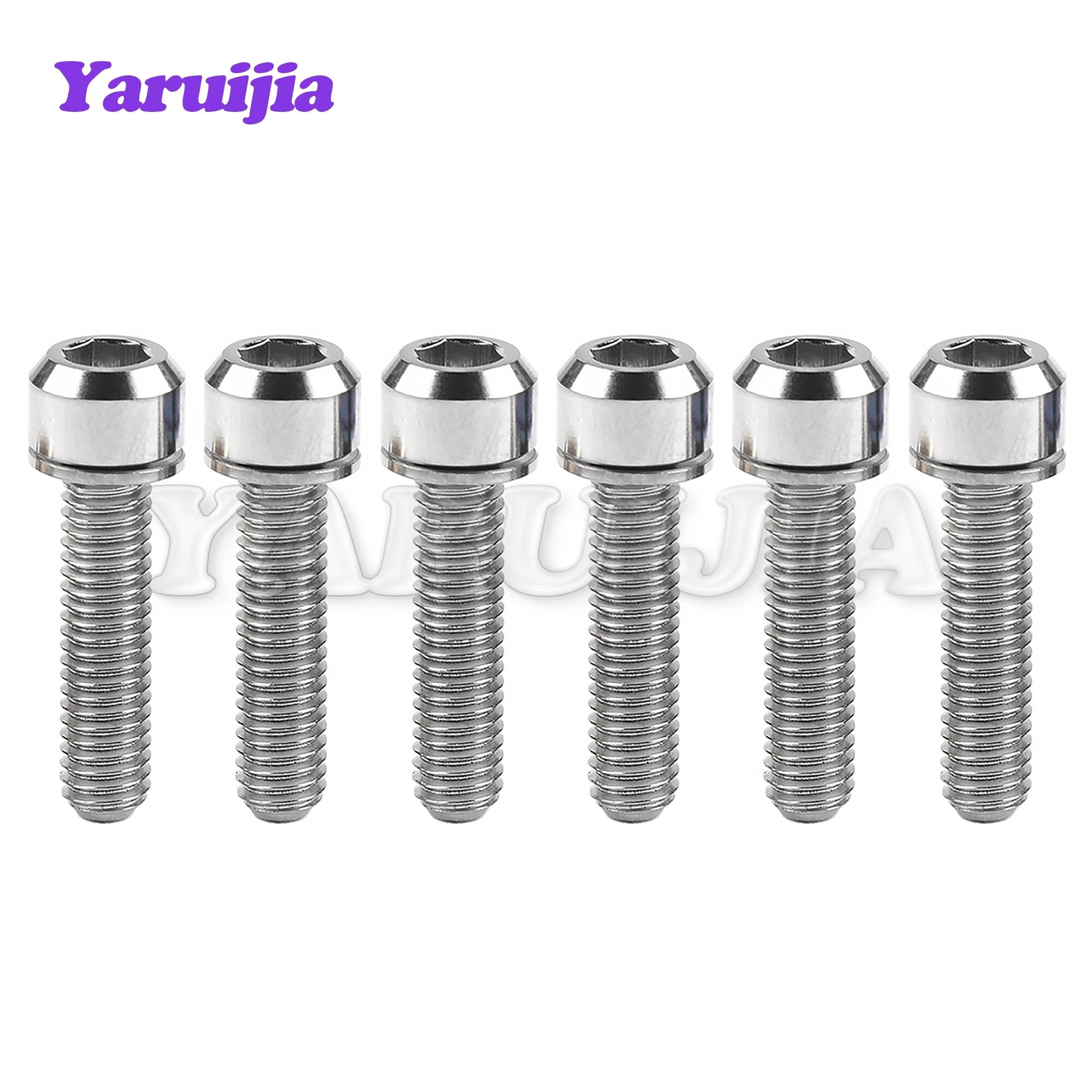Титановые болты Yaruijia для дискового тормоза 6 шт. M5, Titanium, 20mm