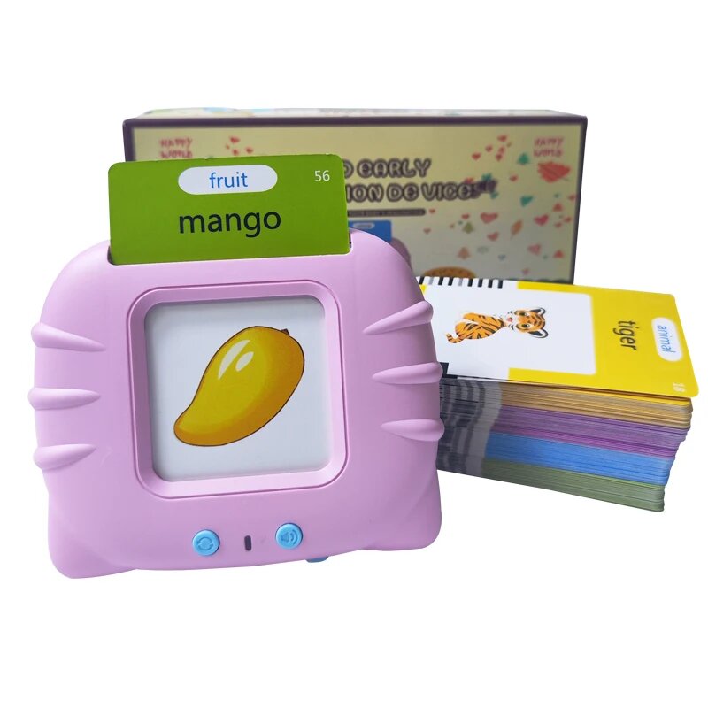 Говорящие флэш-карты Монтессори для изучения английского языка Pink 112 cards