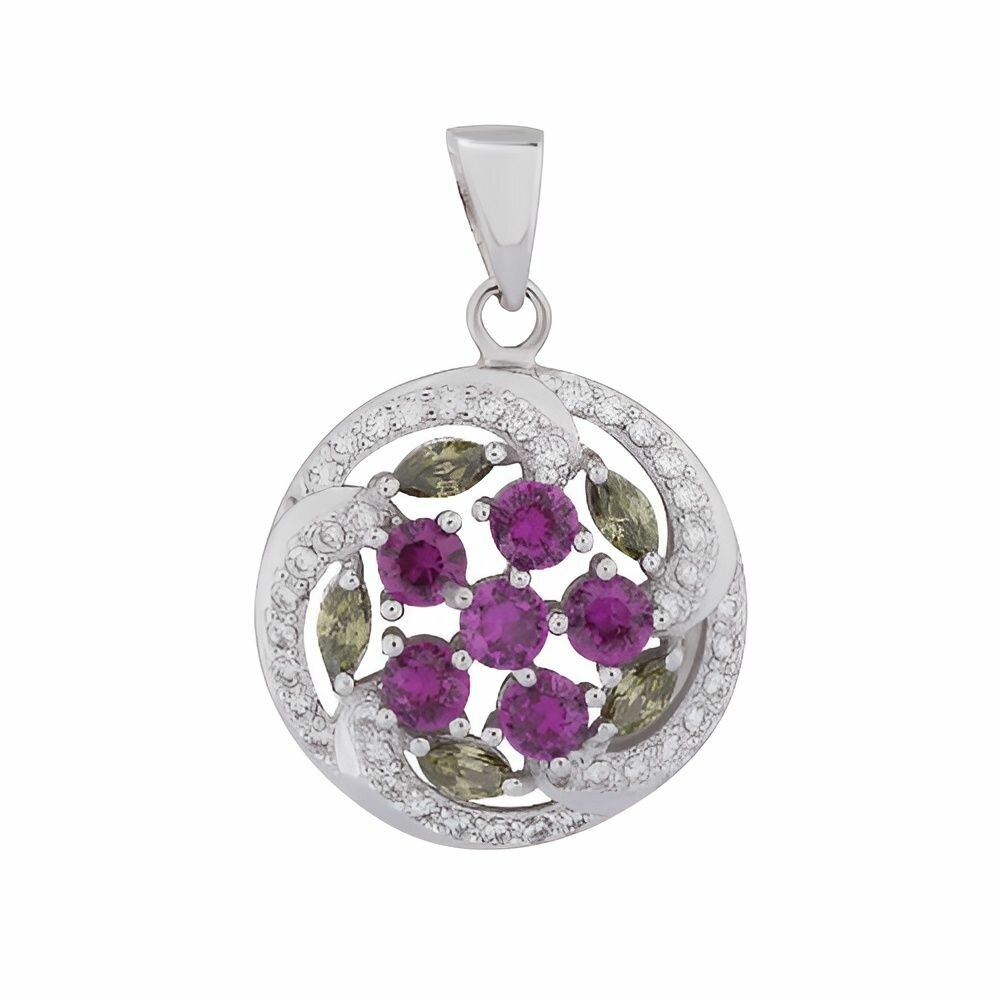 Подвеска, серебро, 925 проба, родирование, фианит