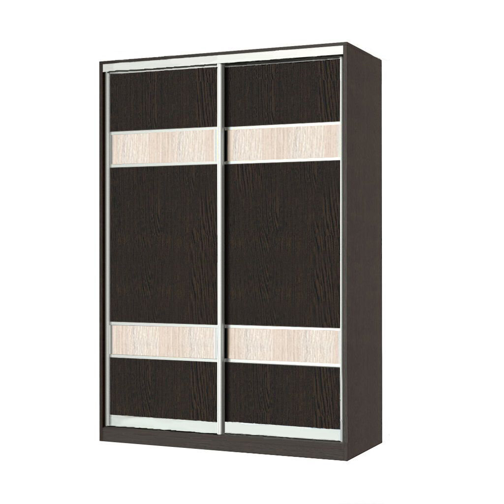 Шкаф-купе Шарм-Дизайн Классика 140х45х220 см, 2-х дверный, в прихожую, для одежды, Венге+Вяз