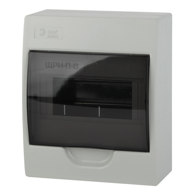 Щит распределительный навесной ЭРА на 8 модулей IP41 с прозрачной дверью для улицы