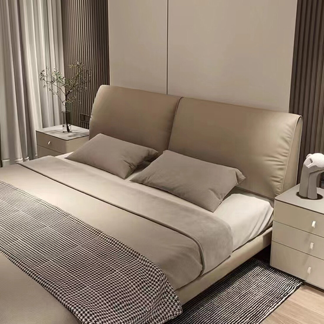 Кожаная кровать Baxter Elephant (спальное место 1,5 х 2 м)