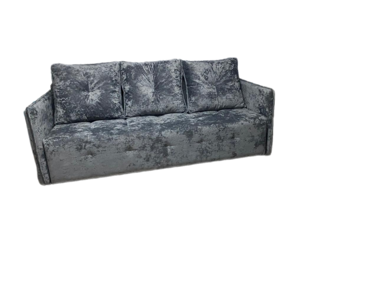 Диван ЕвроДиван Атлант 195х140 с ящиком для белья, ППУ, серый велюр