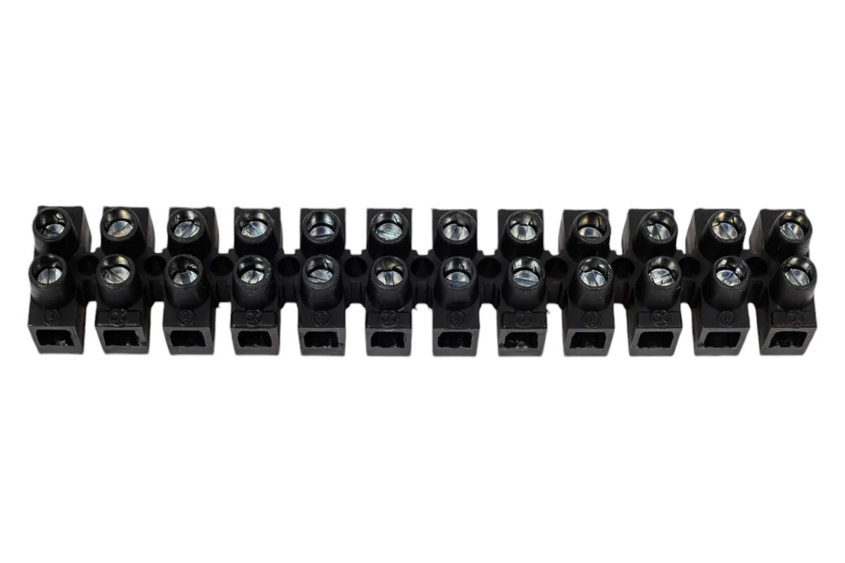 DKC клемник полипропилен черный 12-полюсный 85С 450V 24A 2.5мм² 1шт 43112PL RoHS