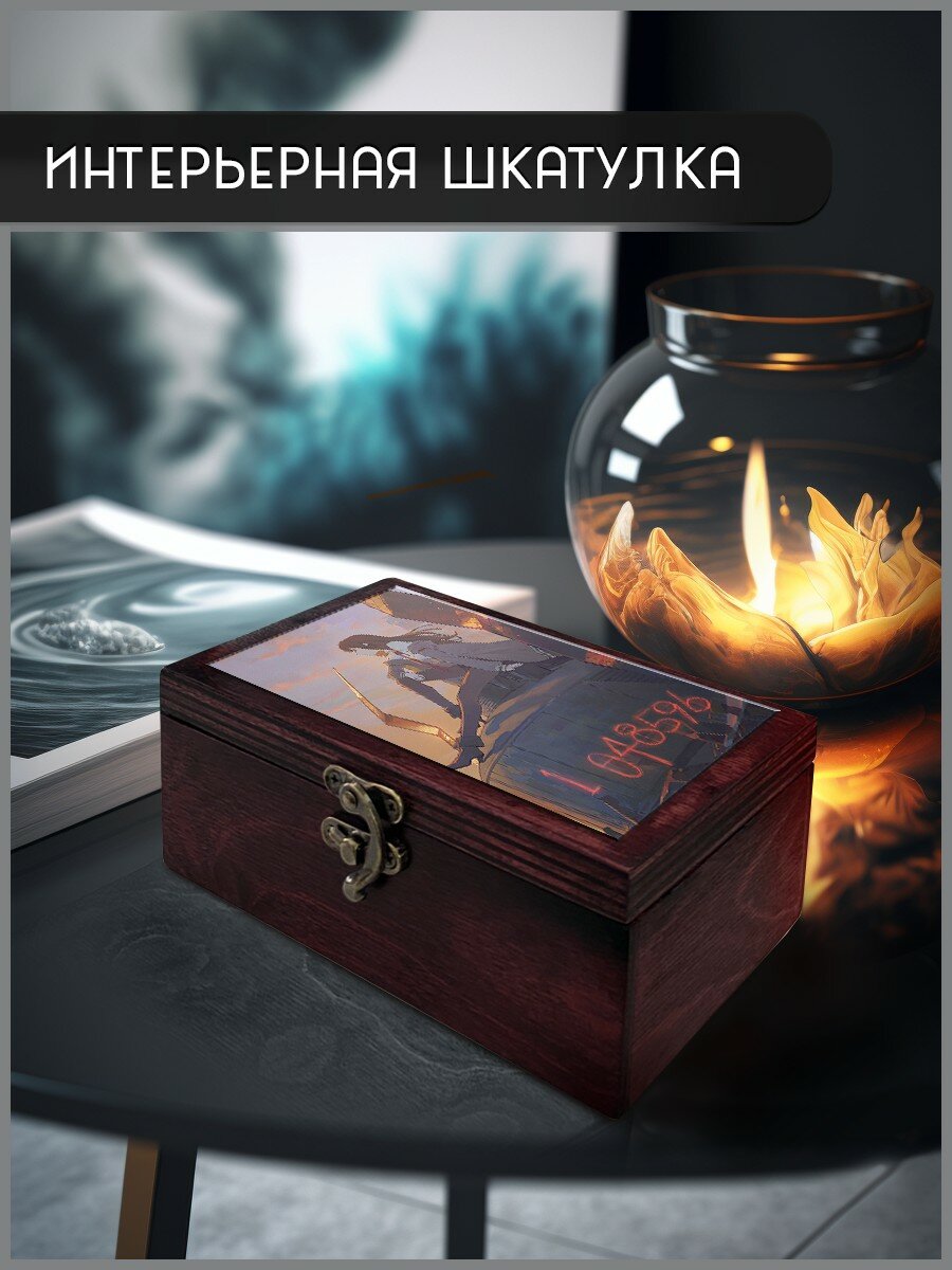 Шкатулка интерьерная вишня для украшений универсальная 16x10x6 см Аниме Врата Штейна (Врата Штейна, аниме, Ринтаро, Маюри, Рука, Курису, романтика, Sci fi) - 2099