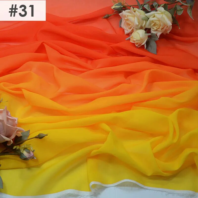 Шифоновая ткань, градиентный цвет, 100% полиэстер 5M, 31