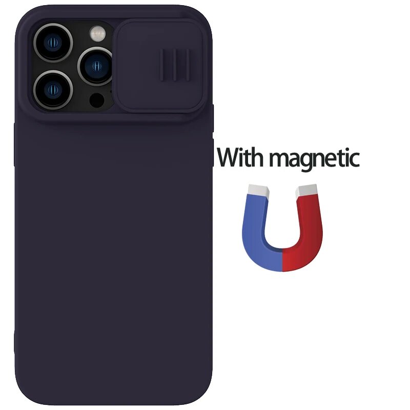 Чехол NILLKIN для iPhone 14 Pro Max, темно-синий, магнитный