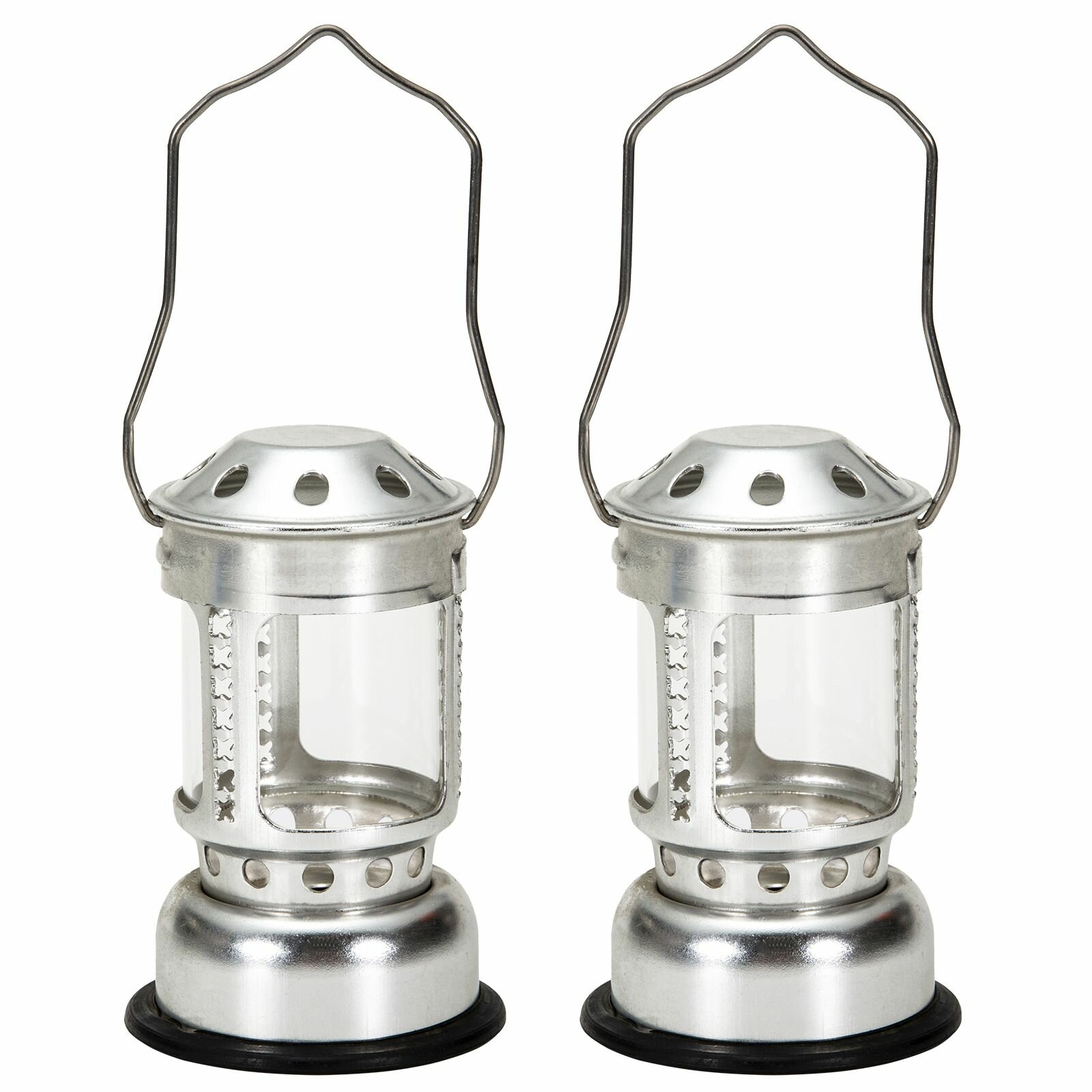 Переносные светильники-свечи, подходят для подвеса на кемпинге, набор из 2 штук, серебряный цвета
