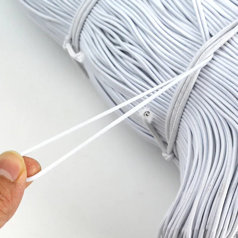 Оптовая продажа, 1 мм/2 мм/3 мм, белые, черные, тонкие круглые эластичные ленты, резиновый шнур, эластичная веревка, эластичная лента для резинок для аксессуаров «сделай сам» Белый, 3mm, white, 10M