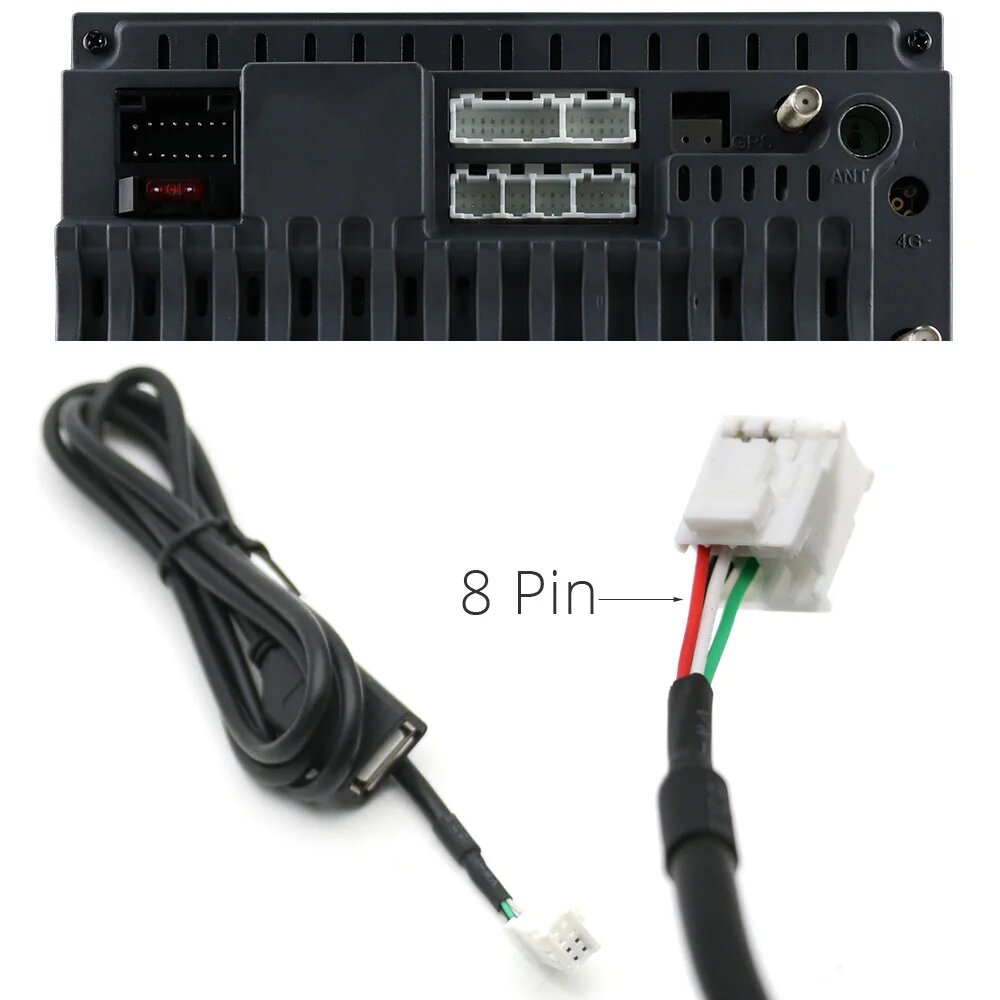 4, 6, 8-контактный разъем, двойной USB-интерфейсный кабель-адаптер для Android-радио, навигации, мультимедиа, IOS, автомобильного плеер 8Pin to 1 USB