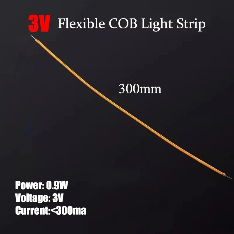 Светодиодная лента COB 3V, 300mm, Green, 0.9W
