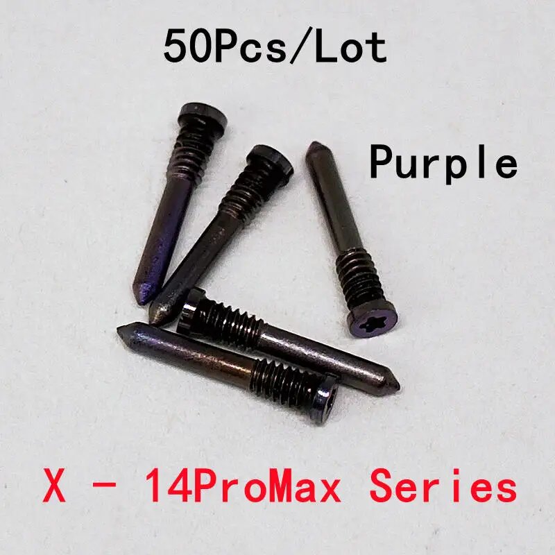 Винт для задней крышки iPhone X XS 11 12 13 14 Pro Max XR, 5 звезд, винты, инструменты для ремонта, 50 шт./партия Purple-50Pcs