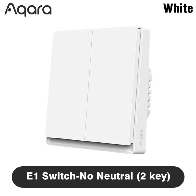 Aqara Smart Wall Switch E1 Zigbee No Neutral 2key