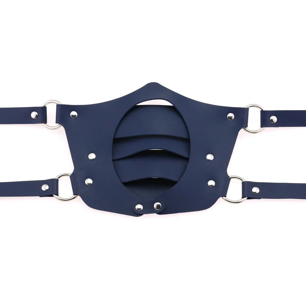 Кожаная маска Decopunk черная Темно-синий, Dark blue